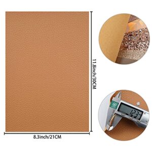 7 Pieces/Set 8x12 Inch (21cmx30cm) A4 Bundle Leather Sheets Mixed Rose Gold Series Sparkle Fine Chunky Glitter Patent Litchi Holographic Faux Leather Fabric for Bow Earring Making DIY Craft