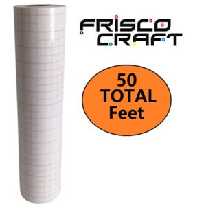 Frisco Craft Premium Clear Transfer Paper Tape - Application Tape Roll for Perfect Alignment of Silhouette Cameo, Cricut Adhesive Vinyl for Decals (12" x 50 FT)