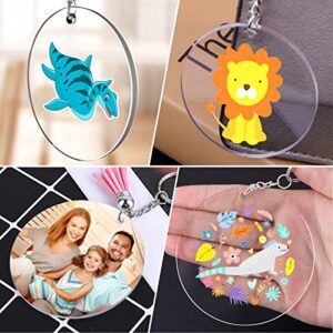 Audab Acrylic Keychain Blanks, 30PCS Bulk Acrylic Circles Clear Disc Ornaments Blanks with Hole for Vinyl, DIY Keychain and Craft Project (3 Inch, 30 Pcs)