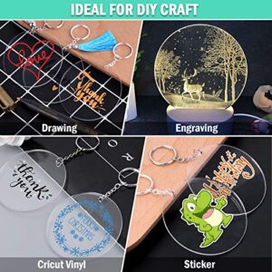 Audab Acrylic Keychain Blanks, 30PCS Bulk Acrylic Circles Clear Disc Ornaments Blanks with Hole for Vinyl, DIY Keychain and Craft Project (3 Inch, 30 Pcs)