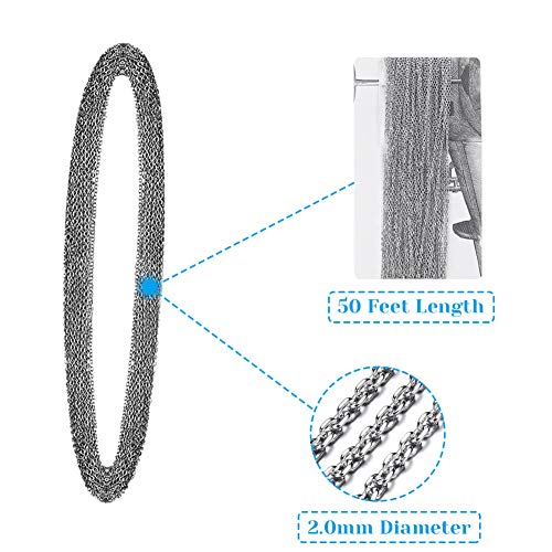 Chains for Jewelry Making, Anezus 50 Feet Stainless Steel Jewelry Chain Bracelet Chains 2.0mm Silver Thin Chain with Jump Rings Lobster Clasps for Making Jewelry DIY Necklace Making