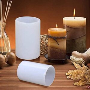 GERUSEA GTian 2 Sizes Cylinder Candle Molds Silicone Mold for Candle Making, Pillar Candles Resin Mould Epoxy Resin Casting Molds DIY Aromatherapy Candles, Wax, Soaps, Polymer Clay