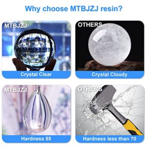 MTBJZJ Crystal Clear Epoxy Resin| Scratch Resistant,UV Resistant Resin Kit | for Resin Molds, Desktop, Craft, Jewelry Casting, DIY-0.5Gallon Kit