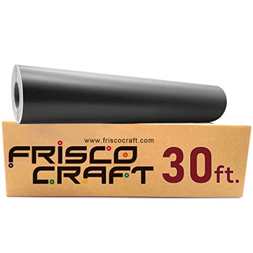 Frisco Craft Black Permanent Vinyl, Weather-Resistant Black Matte Adhesive Vinyl - 12" x 30 FT Black Vinyl Roll for Cricut, Silhouette, Cameo Cutters, Signs, Scrapbooking, Craft, Die Cutters, CNC