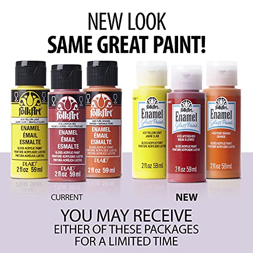 FolkArt Gloss Finish Acrylic Enamel Craft Set Designed for Beginners and Artists, Non-Toxic Formula Perfect for Glass and Ceramic Painting, , 32 Ounce, 16 Count (Pack of 1)