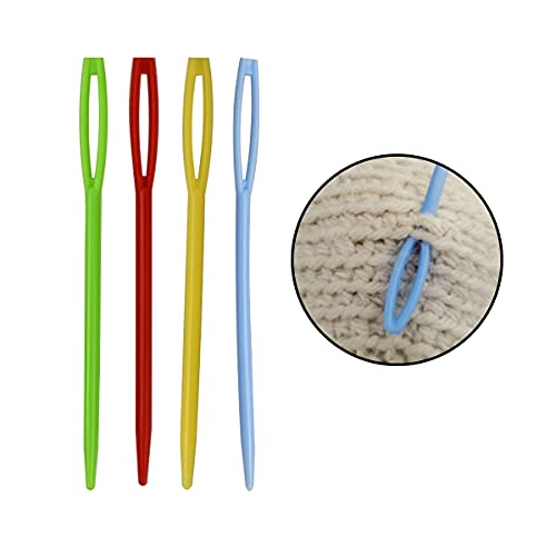 48pcs 2.7 "Large Eye Plastic Sewing Needles Yarn Needles Safety Lacing Needles Children Safety Learning Needles Applicable to Children Craft Needles Project，4 Colors