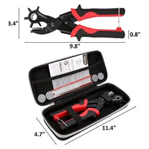 KingTool Leather Hole Punch Set, Super Heavy Duty Rotary Puncher, Multi Hole Sizes Maker Tool