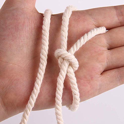 XKDOUS Macrame Cord 3mm x 220Yards, Natural Cotton Macrame Rope, Cotton Cord for Wall Hanging, Plant Hangers, Crafts, Knitting, Decorative Projects, Soft Undyed Cotton Rope