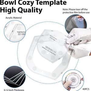 Wenmpopo Bowl Cozy Pattern Template, Bowl Cozy Template Cutting Ruler Set,DIY Kitchen Art Craft Sewing Template,Without Sewing Machine Can Still Do It,3 Sets Includ 6 Sizes: 4&6 in/ 5.5&8 in/ 7&10 in