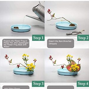 JUSTDOLIFE Flower Frogs Stainless Floral Frogs Kenzan Flower Vase Round Metal Flower Arranger Tool Pin Holder Ikebana Flower Pin Frogs for Vase Flower Arrangements Home DIY Craft