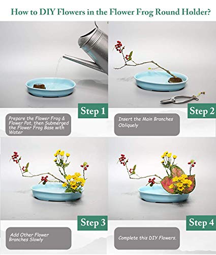 JUSTDOLIFE Flower Frogs Stainless Floral Frogs Kenzan Flower Vase Round Metal Flower Arranger Tool Pin Holder Ikebana Flower Pin Frogs for Vase Flower Arrangements Home DIY Craft