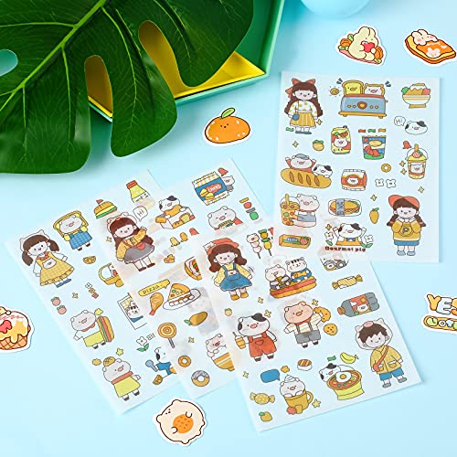 652 Pieces Korean Cute Kawaii Washi Cartoon Stickers Cartoon Little Girls Stickers Set Lovely Kid Sticker Small Size Scrapbook Decal Photo Planner Dairy Sticker for Notebook DIY(Cute Style)