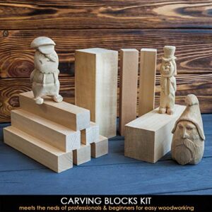 BeaverCraft BW10 Basswood Carving Blocks Set - Basswood for Wood Carving - Wood Blocks - Whittling Wood Carving Wood Blocks for Carving