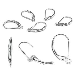 TOAOB 8pcs 925 Sterling Silver Leverback French Earring Hooks Hypoallergenic Dangle Earwire Findings 16x9mm for Jewelry Making