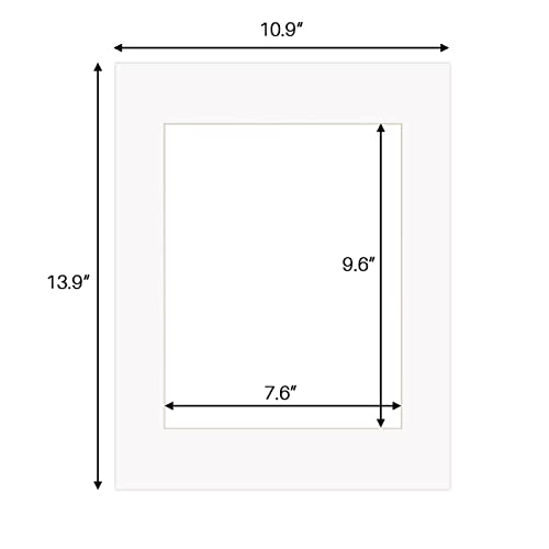 ZBEIVAN 11x14 White Picture Mats with Core Bevel Cut Frame Mattes for 8x10 Pictures - Pack of 12