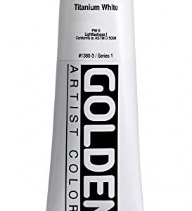 Heavy Body Acrylic Paint by Golden in 5 Ounce Tube Titanium White