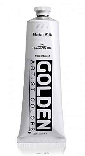 Heavy Body Acrylic Paint by Golden in 5 Ounce Tube Titanium White