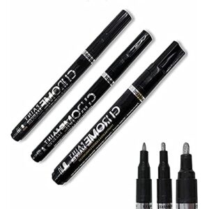 nenrte 3pcs silver mirror marker, liquid mirror marker model gloss oil-based paint marker pen watercolor, liquid paint pens marker set for on any surface