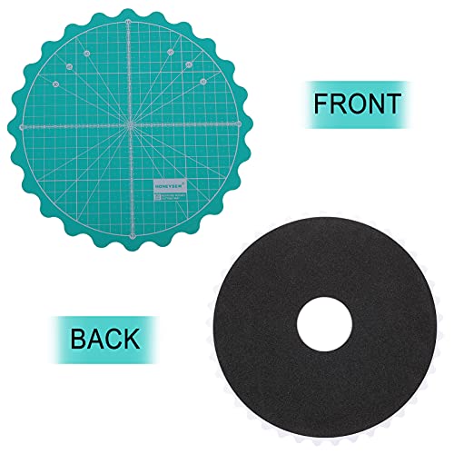 Healifty Circle Rotary Cutting Mat Round Self Healing Rotary Mat Turntable Green for Quilting Sewing 23X23cm