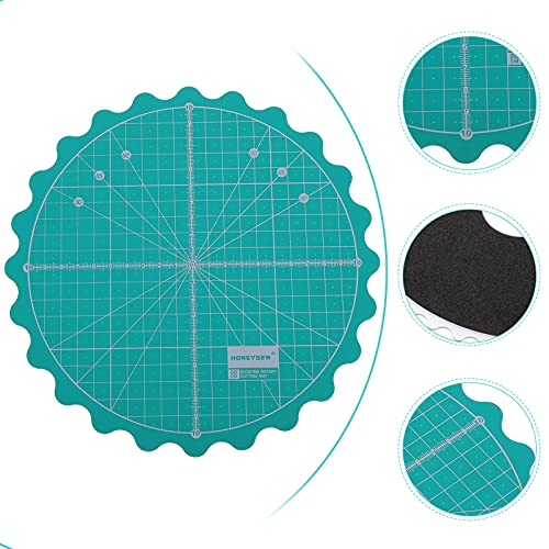 Healifty Circle Rotary Cutting Mat Round Self Healing Rotary Mat Turntable Green for Quilting Sewing 23X23cm