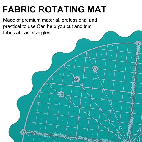 Healifty Circle Rotary Cutting Mat Round Self Healing Rotary Mat Turntable Green for Quilting Sewing 23X23cm