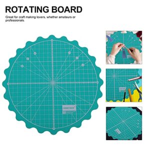 Healifty Circle Rotary Cutting Mat Round Self Healing Rotary Mat Turntable Green for Quilting Sewing 23X23cm