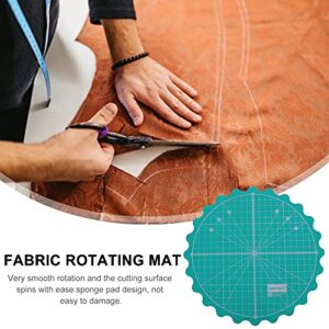 Healifty Circle Rotary Cutting Mat Round Self Healing Rotary Mat Turntable Green for Quilting Sewing 23X23cm