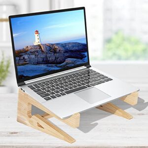 MDHAND Laptop Stands, Portable Laptop Riser, Multi-Angle Adjustable Laptop Holder Notebook Stand (Wood)