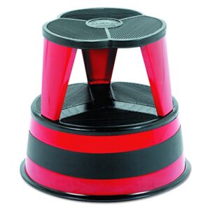 cramer 100143 kik-step steel step stool, 350 lb cap, 16″ diameter x 14 1/4″ h, red