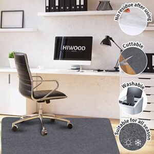 HIWOOD Office Chair Mat for Hardwood, 35 x 47 inches 1/6" Thick Low-Pile Under Desk Mat, Multi-Purpose Hard Floor Mat (Dark Gray)