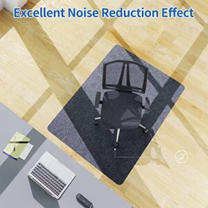 HIWOOD Office Chair Mat for Hardwood, 35 x 47 inches 1/6" Thick Low-Pile Under Desk Mat, Multi-Purpose Hard Floor Mat (Dark Gray)