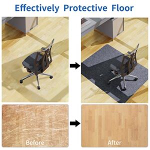 HIWOOD Office Chair Mat for Hardwood, 35 x 47 inches 1/6" Thick Low-Pile Under Desk Mat, Multi-Purpose Hard Floor Mat (Dark Gray)