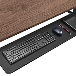 Kanrichu 35.4'' Extra Large Keyboard Tray, No Screw Long Adjustable Height Under Desk Pull Out Keyboard Drawer with C Clamp (Black)