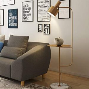 Hsyile Lighting KU300217 Contemporary Modern Creative Floor Lamp with a Table,Suitable for Living Room,Den,Office,Bedroom - E26 Bulb - Brushed Brass Finish