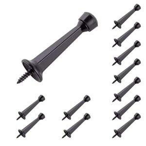 home master hardware heavy duty 3 in solid rigid door stop 12 pack door stoppers door stops matte black w/ rubber tip