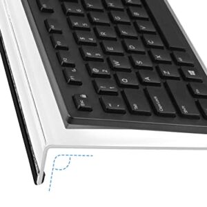 Kalolary 3 Pcs Acrylic Tilted Computer Keyboard Holder with Mouse & Keyboard Wrist Rest Pad, Computer Keyboard Stand Set for Easy Ergonomic Typing for Office Desk, Home, School