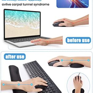 Kalolary 3 Pcs Acrylic Tilted Computer Keyboard Holder with Mouse & Keyboard Wrist Rest Pad, Computer Keyboard Stand Set for Easy Ergonomic Typing for Office Desk, Home, School