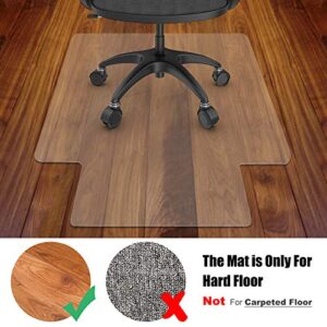 Azadx Office Chair Mat for Hardwood Floor and Tile Floor 30 x 48'', Plastic Mat for Office Chair Easy Glide on Hard Floors, Clear Desk Chair Mat for Wood Floors Heavy Duty