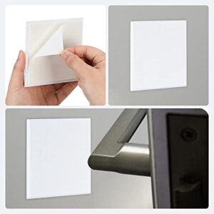 HOME MASTER HARDWARE Self Adhesive Wall Protector Square 4 inch, 10 Pack Door Handle Wall Shield Guard Door Stop, Rigid Vinyl Wall Protection Pad White 10 Pack