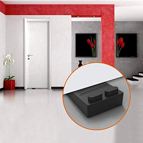 Door Stop Wedge Stopper Rubber Silica Gel Flexible Non Scratching Door Holder - Smart Stackable Slip-Resistant Design (Black)