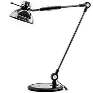 otus desk lamp gesture control, led architect desk lamp for home office, adjustable metal swing arm, tall task light for drafting or bedside table reading, 12 brightness, 3 touch eye-caring modes