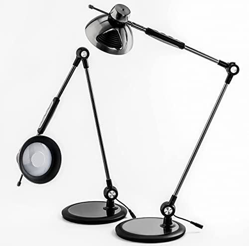 OTUS Desk Lamp Gesture Control, LED Architect Desk lamp for Home Office, Adjustable Metal Swing Arm, Tall Task Light for Drafting or Bedside Table Reading, 12 Brightness, 3 Touch Eye-Caring Modes