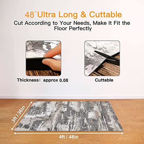 U'Artlines Abstract Collection Home Office Chair Mat for Hardwood Floor Anti-Slip Desk Chair Mat Non-Curve Floor Protectors for Rolling Chairs (Aahus, 36" X 48")