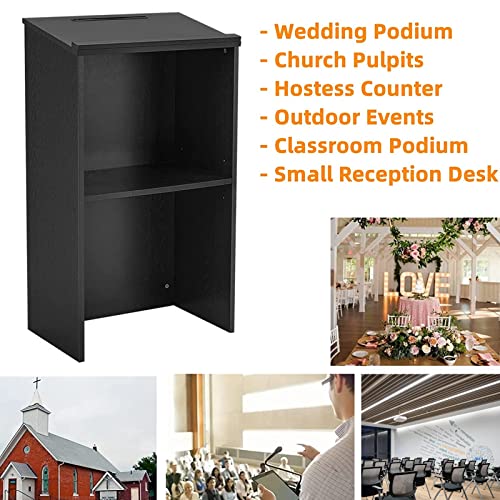 Panana Podium Stand - Portable Podium Stand Hostess Stand Reception Desk with Adjustable Shelf, Pulpits for Churches, Lectern Podium for Classrooms, Office, Conference, Auditorium, Restaurant