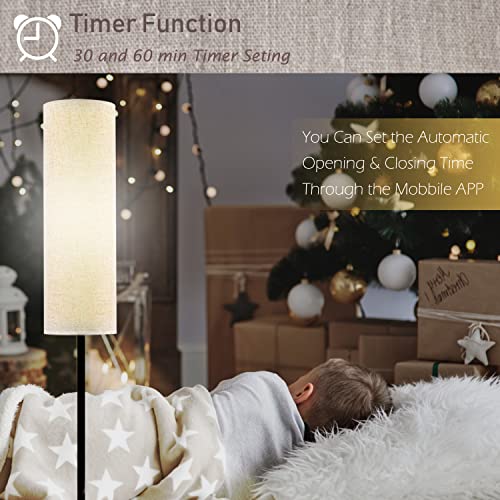 Floor Lamps for Living Room Smart LED Modern Tall Light Standing Lamp Compatible with Alexa & Google Home, Corner Lamp with Linen Lampshade for Bedroom Remote & WiFi APP Control Stepless Dimmable