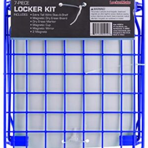 LockerMate Stac-A-Shelf Locker Shelf, Stackable, Extra Tall, Fits Standard Size School Lockers, Blue