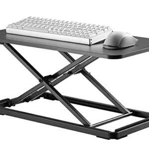 Mount Plus KBT10 Ultra Slim 24" Laptop, Keyboard and Mouse Stand | Sit Stand Adjustable Riser for Standing Desks | Lifts Up to 15.6 inches in Height | 5 Height Levels Riser