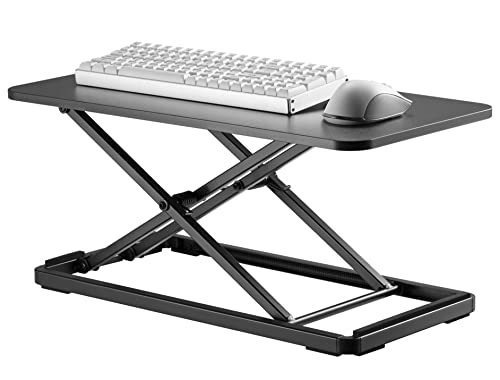 Mount Plus KBT10 Ultra Slim 24" Laptop, Keyboard and Mouse Stand | Sit Stand Adjustable Riser for Standing Desks | Lifts Up to 15.6 inches in Height | 5 Height Levels Riser