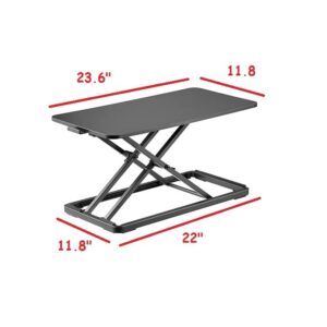 Mount Plus KBT10 Ultra Slim 24" Laptop, Keyboard and Mouse Stand | Sit Stand Adjustable Riser for Standing Desks | Lifts Up to 15.6 inches in Height | 5 Height Levels Riser