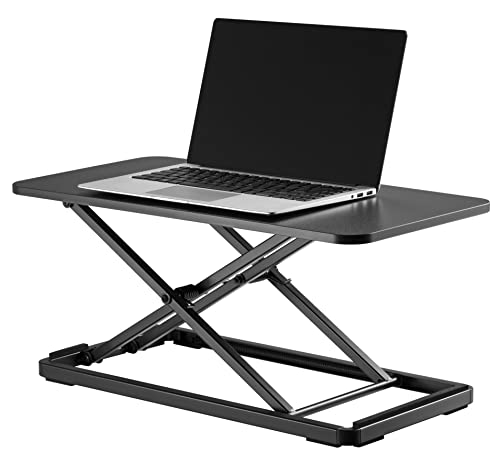 Mount Plus KBT10 Ultra Slim 24" Laptop, Keyboard and Mouse Stand | Sit Stand Adjustable Riser for Standing Desks | Lifts Up to 15.6 inches in Height | 5 Height Levels Riser